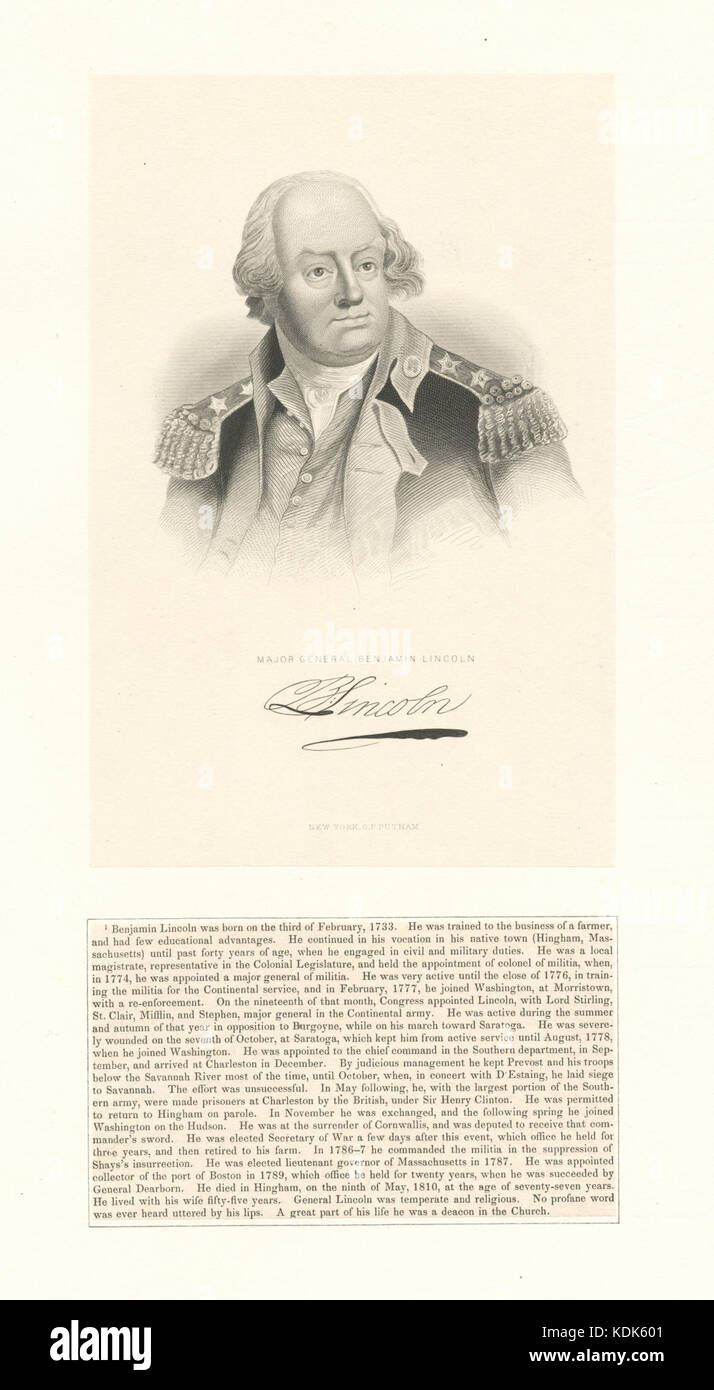 Major general benjamin lincoln hi-res stock photography and images - Alamy