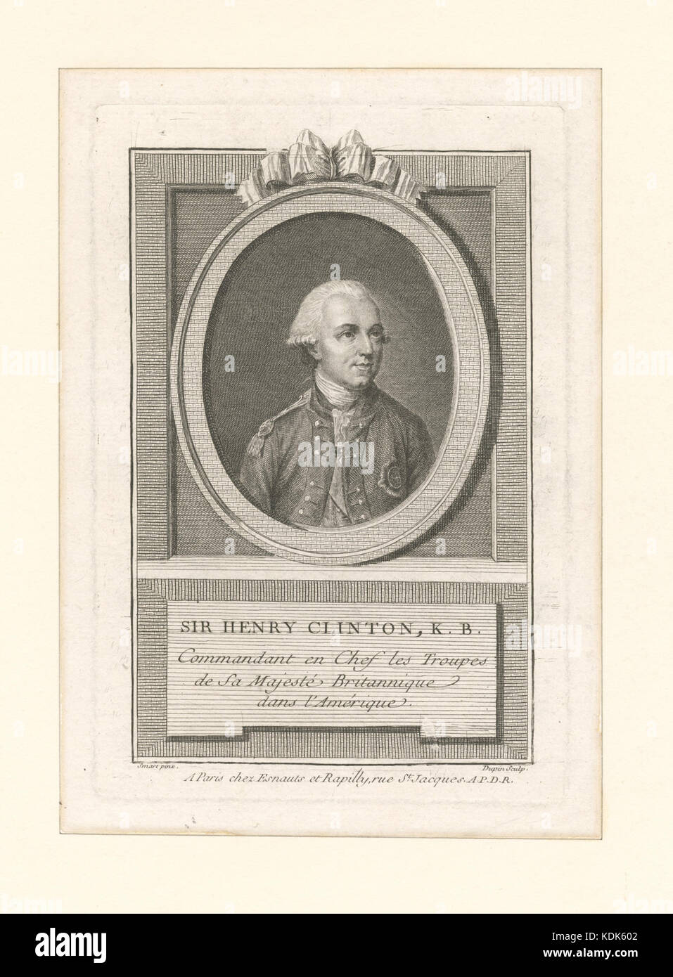 A portrait of Sir Henry Clinton, British military officer during the ...