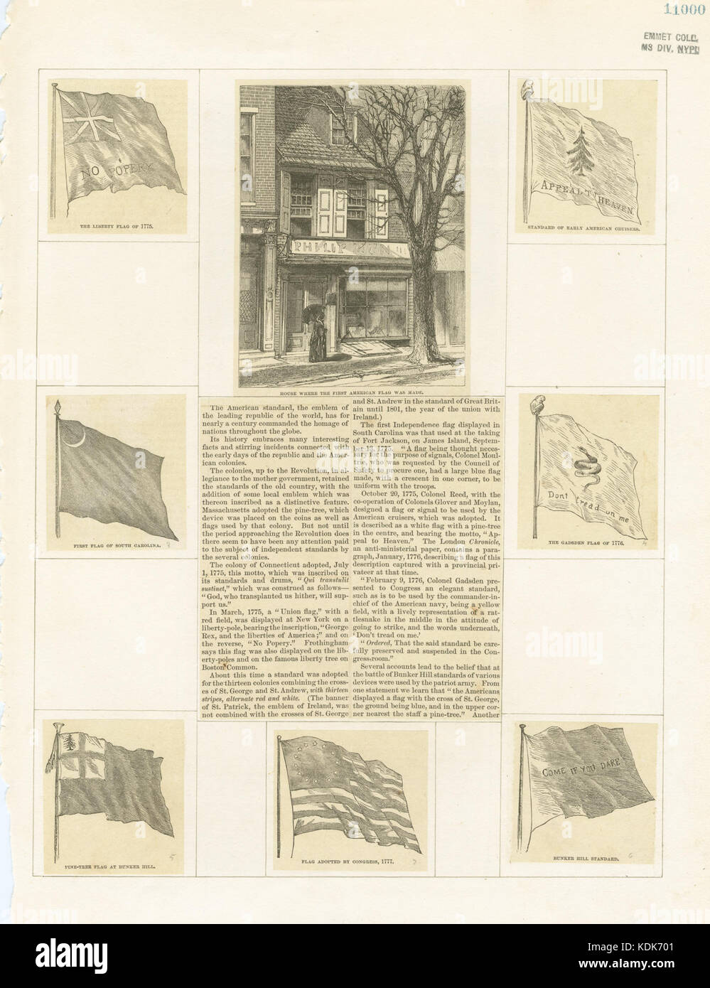 House where the first American flag was made; The liberty flag of 1775 ...