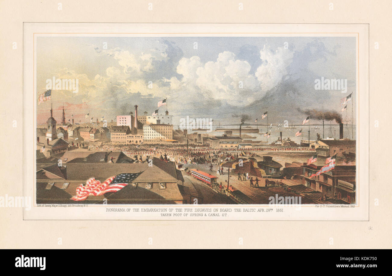 Panorama of the Embarkation of the Fire Zouaves on Board the Baltic Apr ...