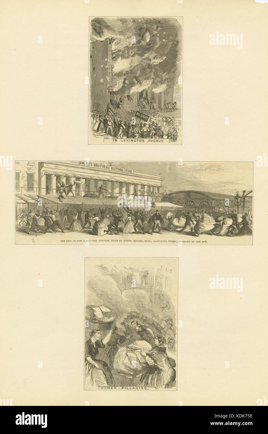 In Lexington Avenue; The riot in New York The clothing store of Messrs ...