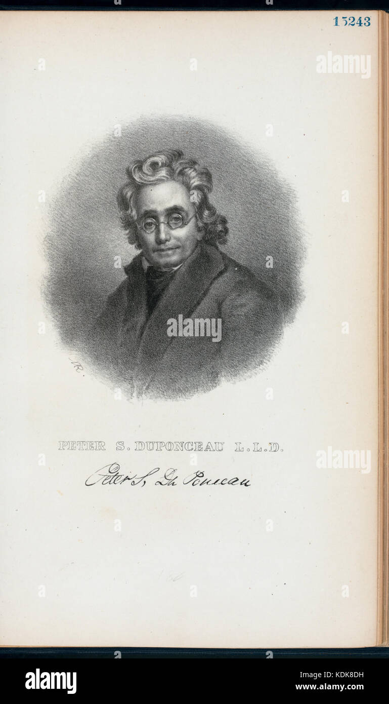 Peter S. Duponceau, LL.D (NYPL Hades 257297 EM15243 Stock Photo - Alamy