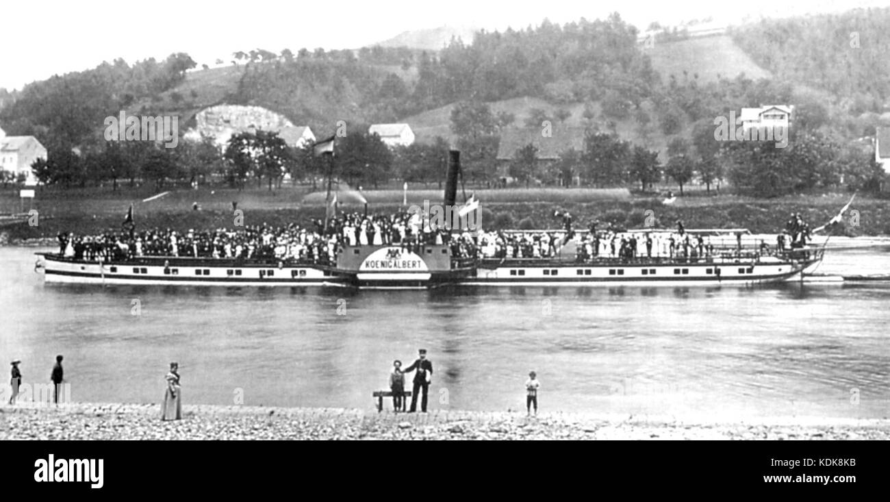 A historic image of the steamboat Koenig Albert, a significant vessel ...