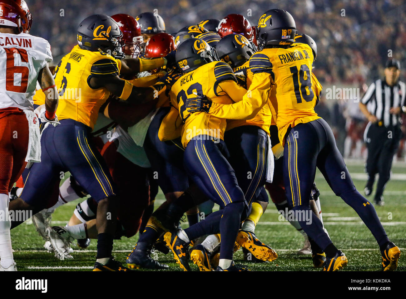 Berkeley, California, USA. 13th Oct, 2017. Cal's defense swarmed all ...