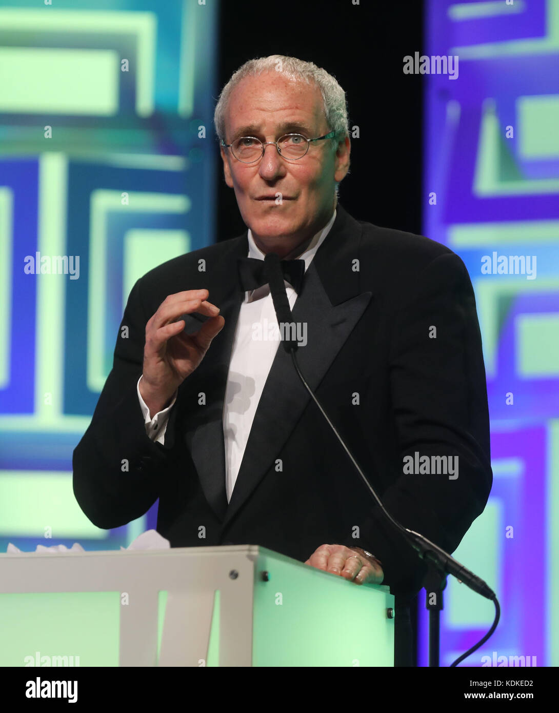 Frankfurt, Germany. 13th Oct, 2017. Actor August Zirner speaks on stage ...