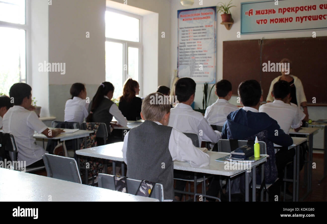Bishkek, Kyrgyzstan. 21st Sep, 2017. A teacher giving a class in the ...