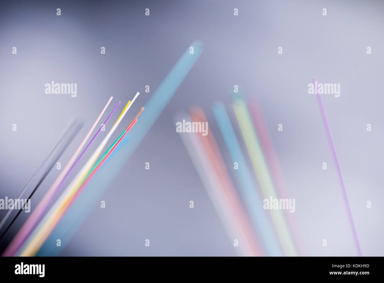 Picture of glass fiber cables in many colours taken in Dusseldorf ...