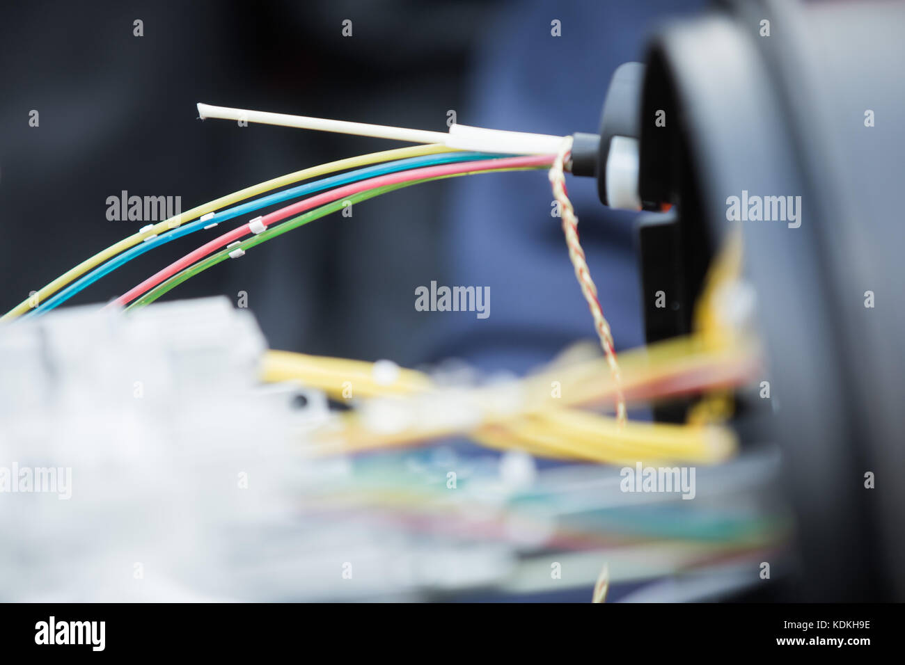 Picture of glass fiber cables in many colours taken in Dusseldorf ...