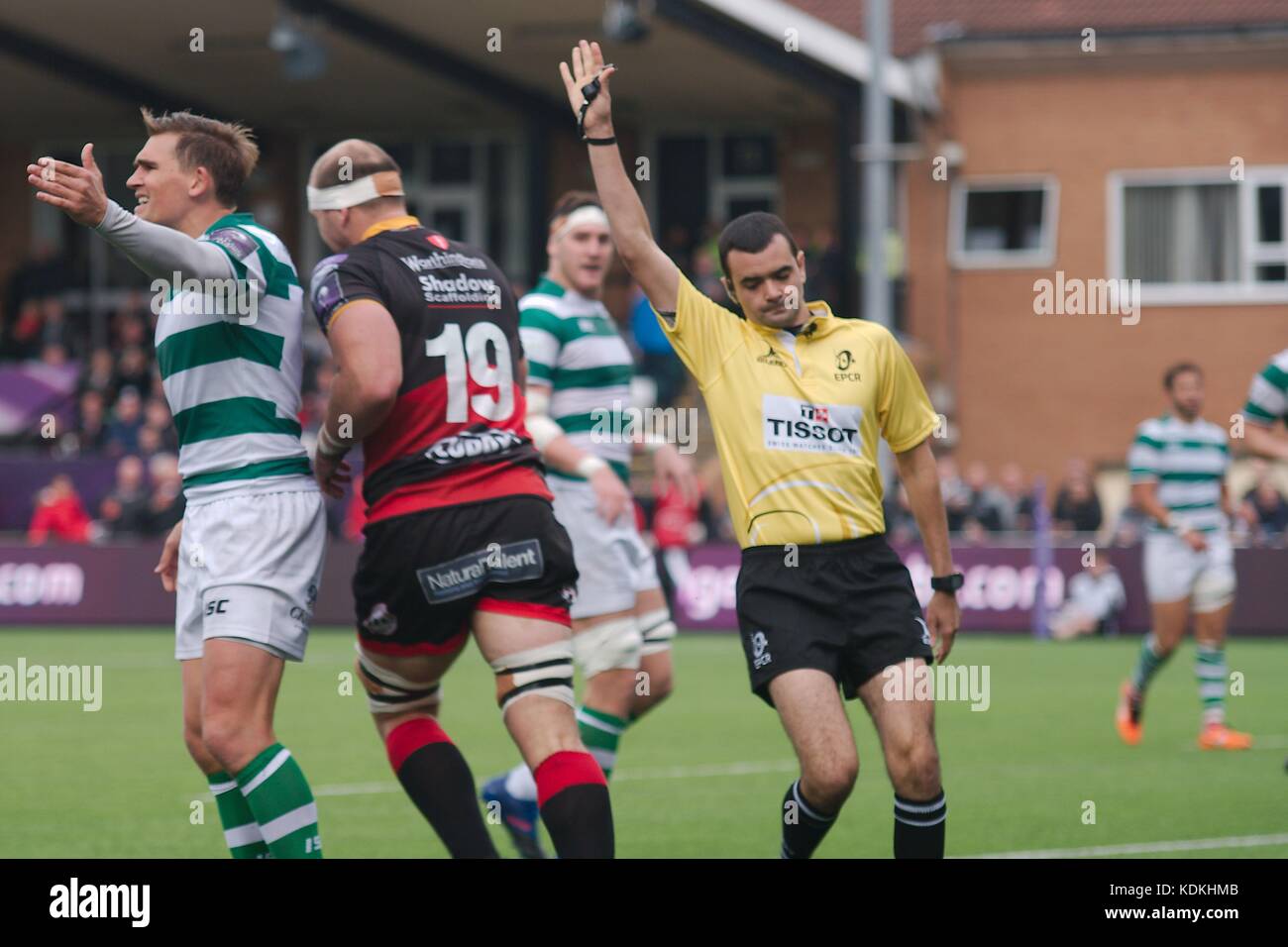 Newcastle upon Tyne, England, 14 October 2017. Referee Pierre Brousset ...