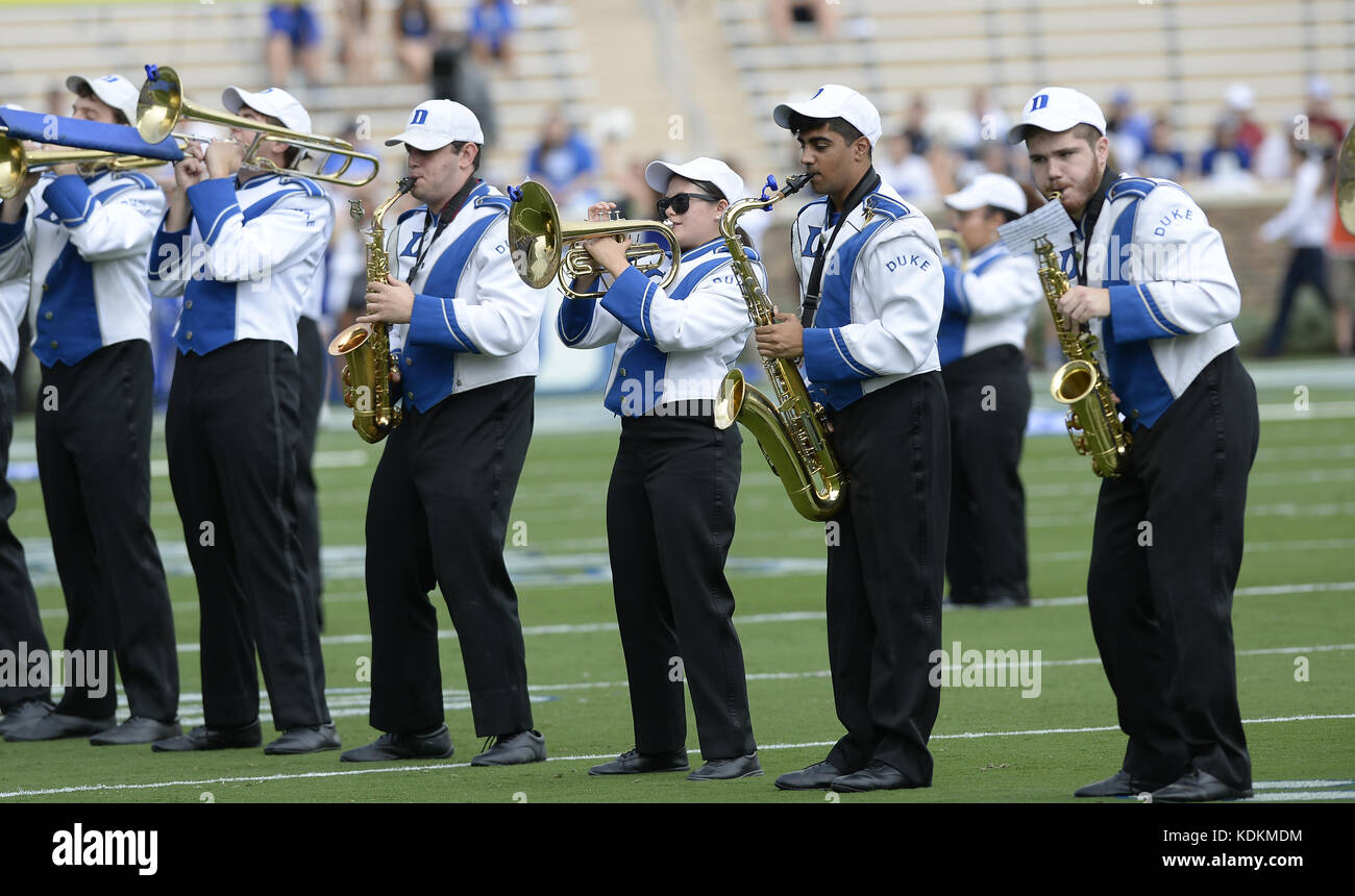 Durham, North Carolina, USA. 14th Oct, 2017. Duke's band performs ...