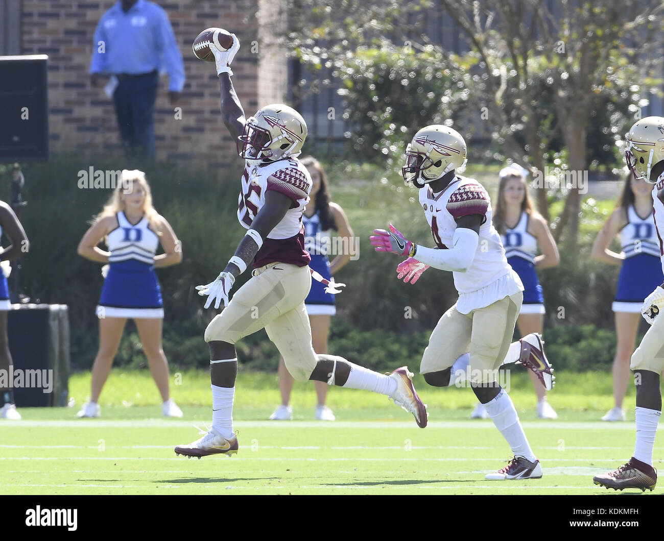 Durham, North Carolina, USA. 14th Oct, 2017. Emmett Rice, left, of ...