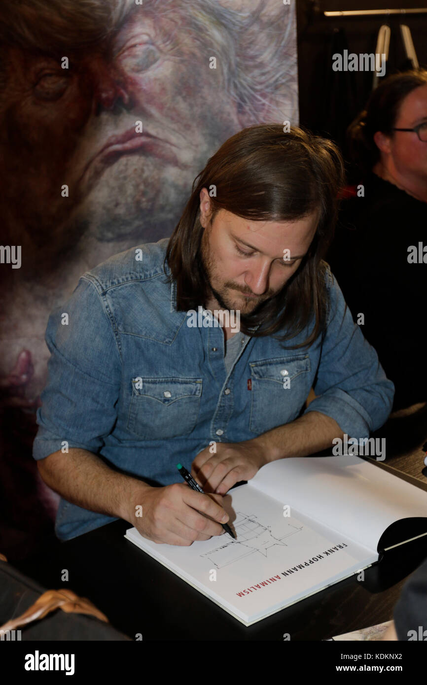 Frankfurt, Germany. 14th October 2017. German cartoonist Frank Hoppmann ...
