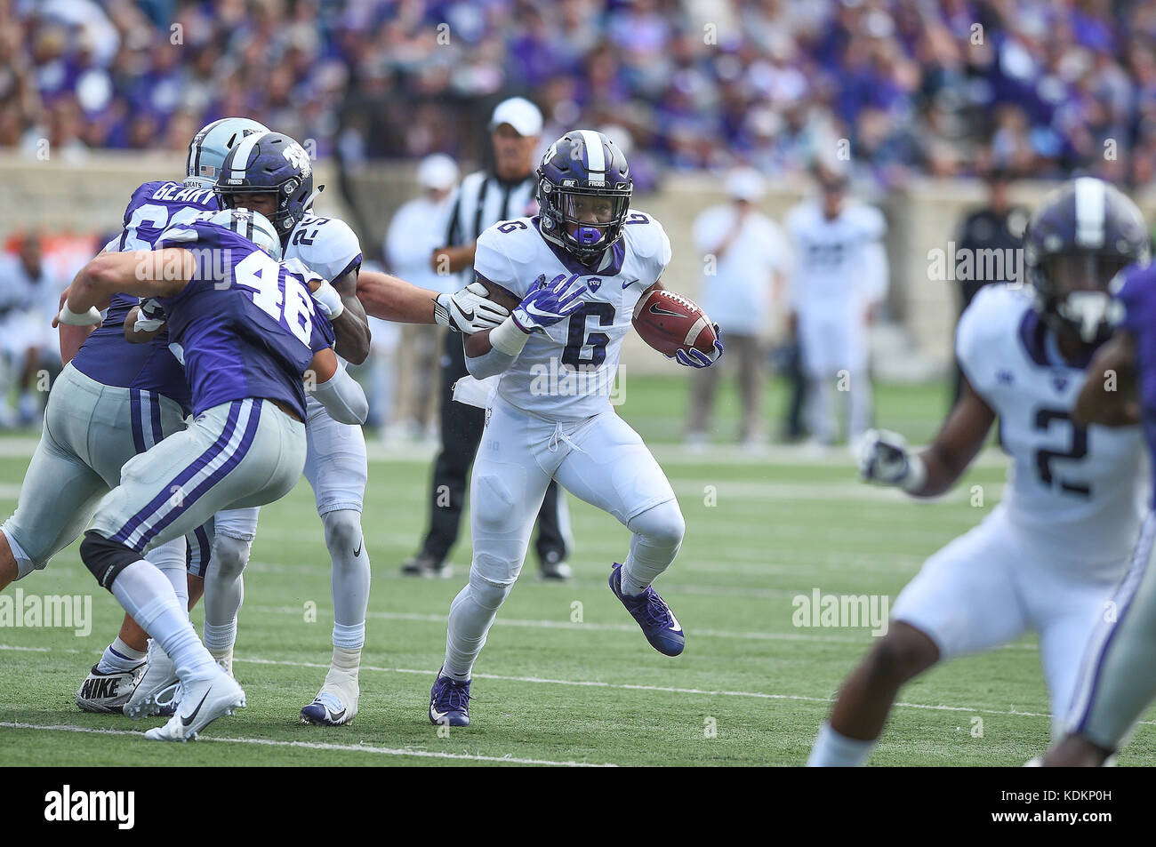 Manhattan, Kansas, USA. 14th Oct, 2017. TCU Horned Frogs running back ...