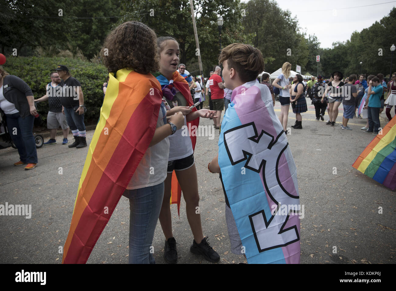 Atanta, GA, USA. 14th Oct, 2017. Transgender Pride march in midtown ...