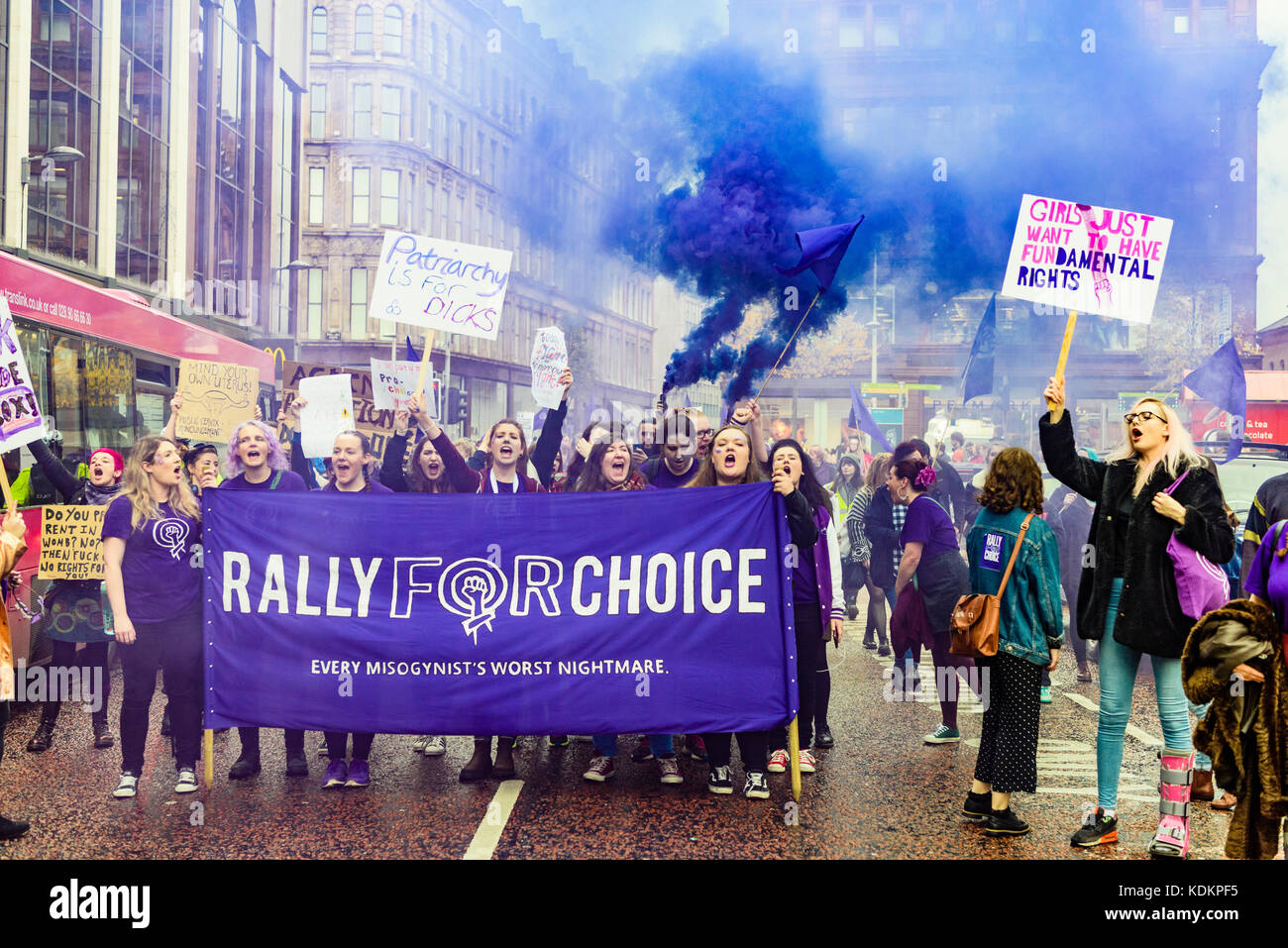 Belfast, Northern Ireland. 14/10/2017 - Rally For Choice hold a parade ...