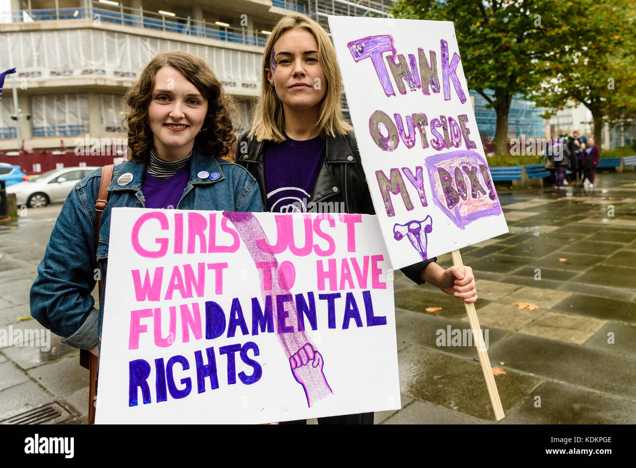 Belfast, Northern Ireland. 14/10/2017 - Rally For Choice hold a parade ...