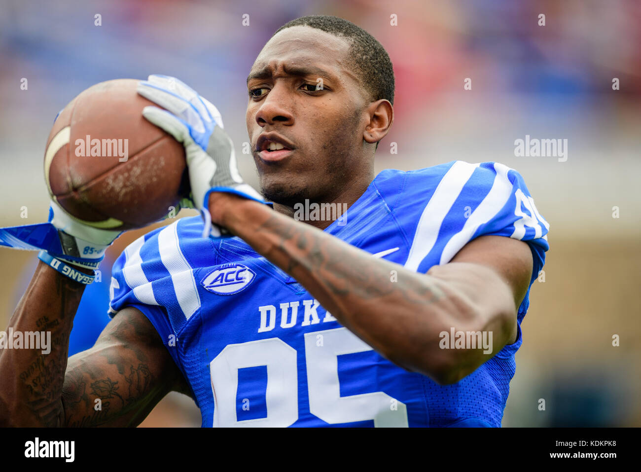 Duke wide receiver Damond Philyaw-Johnson (85) before the NCAA college ...