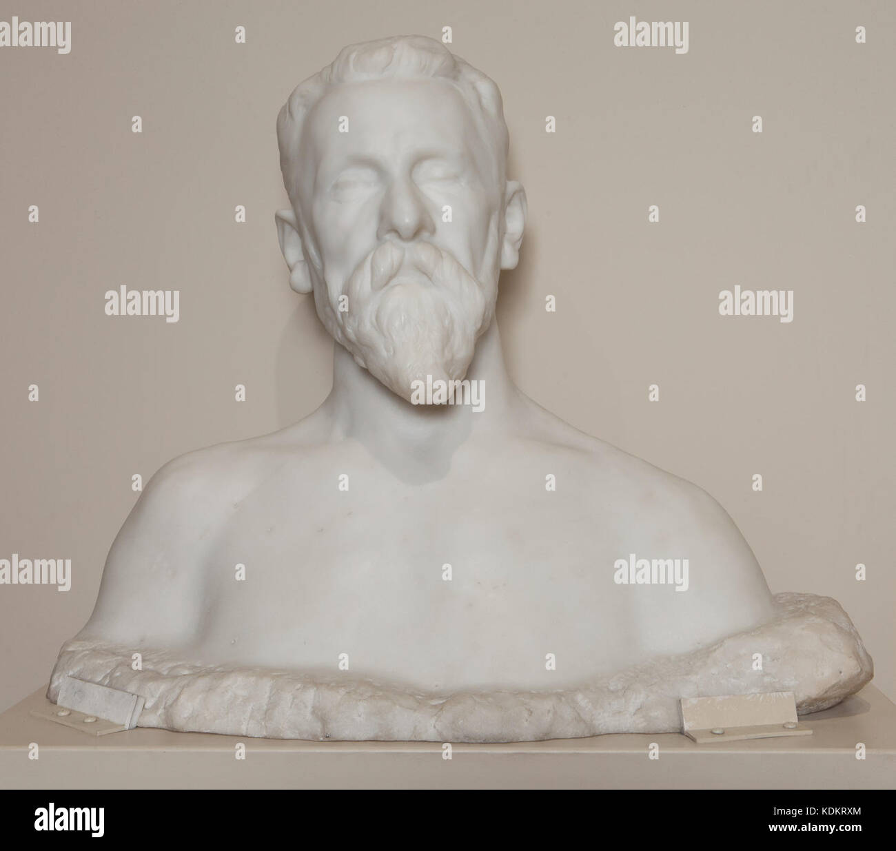A marble bust of Joseph Pulitzer, Sr., created by sculptor Auguste ...