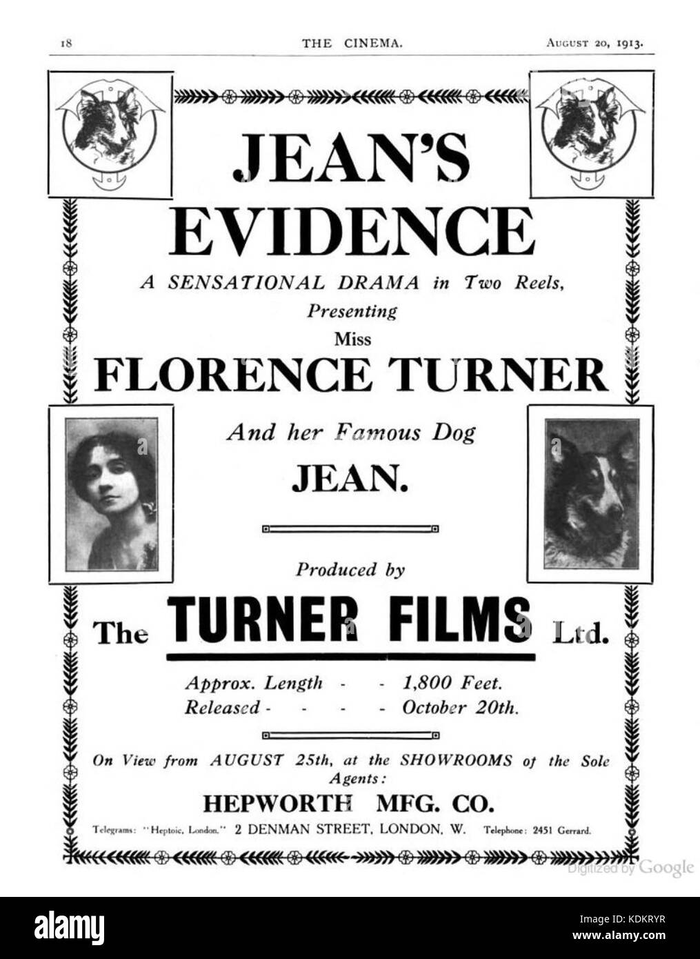'Jean's Evidence' was an advertisement from 1913, showcasing a product ...