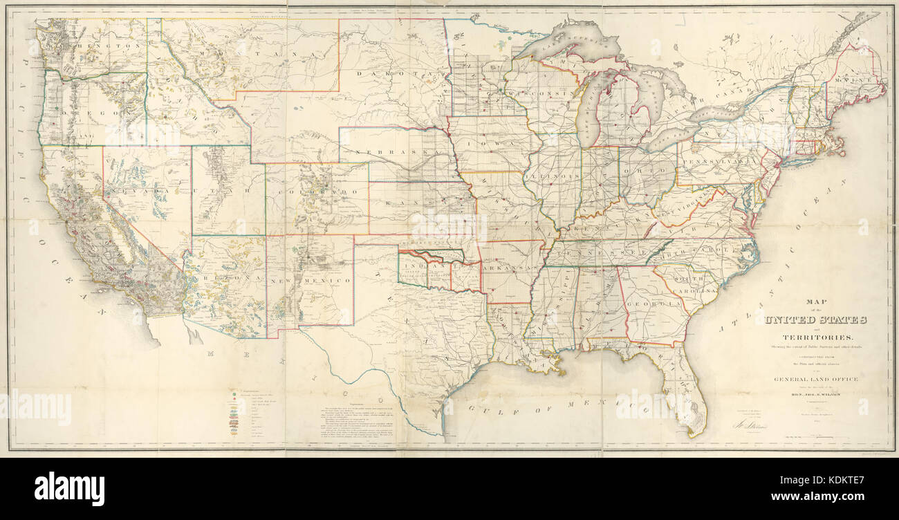 Map of the United States and territories shewing the extent of public ...