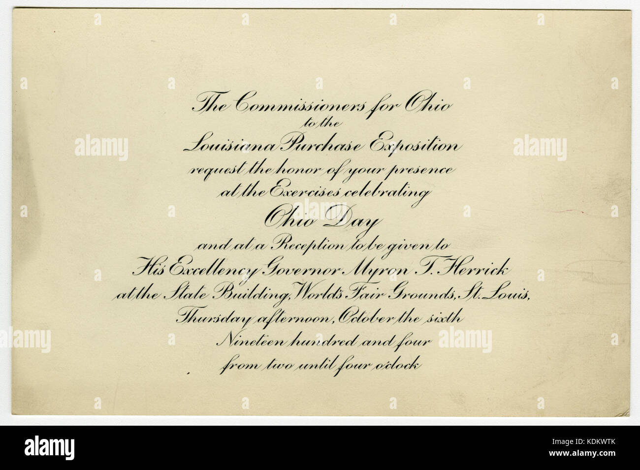 Invitation to The Commissioners for Ohio to the Louisiana Purchase ...
