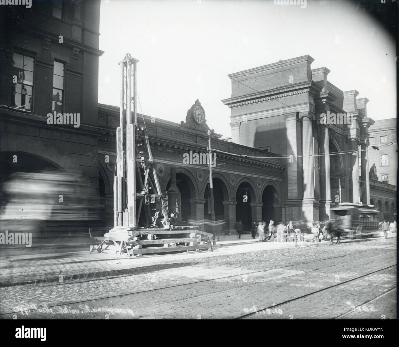 A photograph taken in October 1910 of North Station in Boston ...
