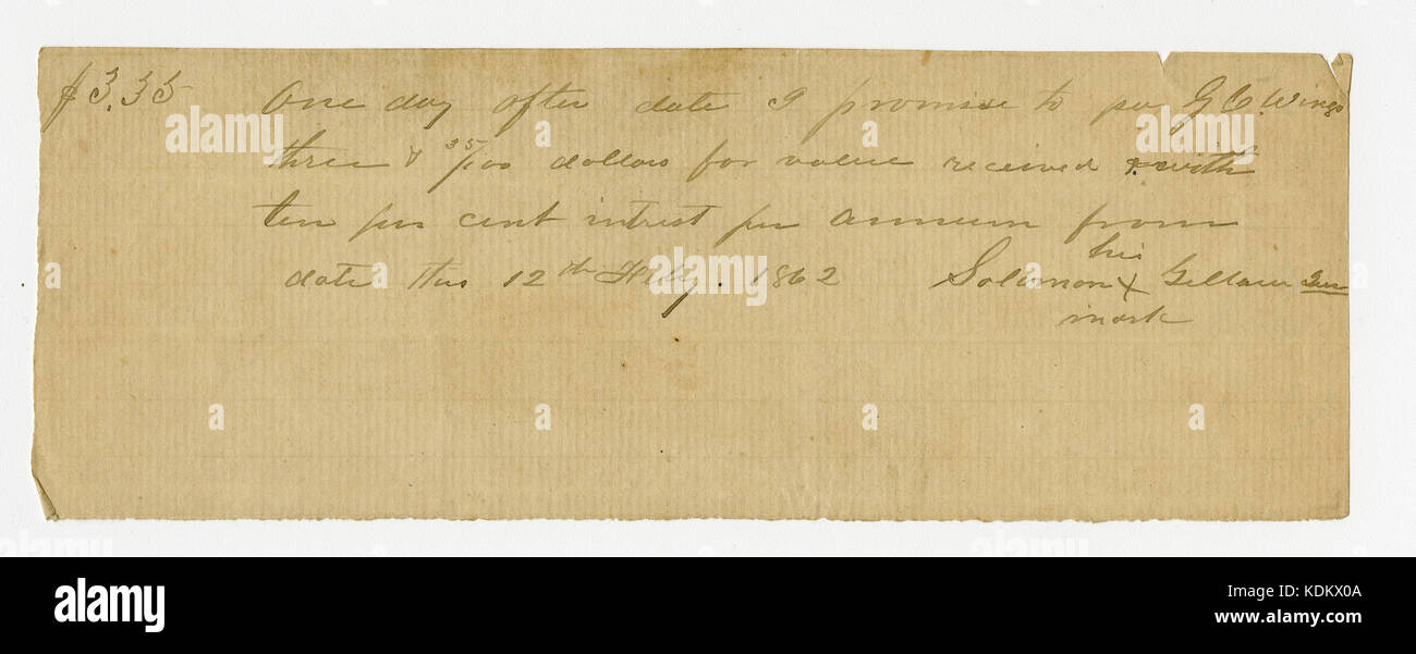 Ancient promissory note hi-res stock photography and images - Alamy