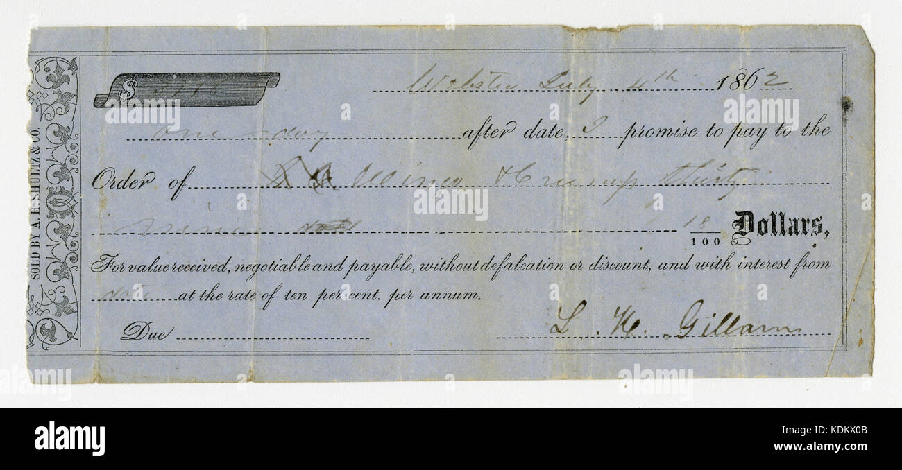 Ancient promissory note hi-res stock photography and images - Alamy