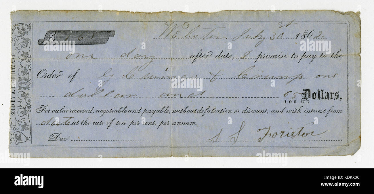 Ancient promissory note hi-res stock photography and images - Alamy