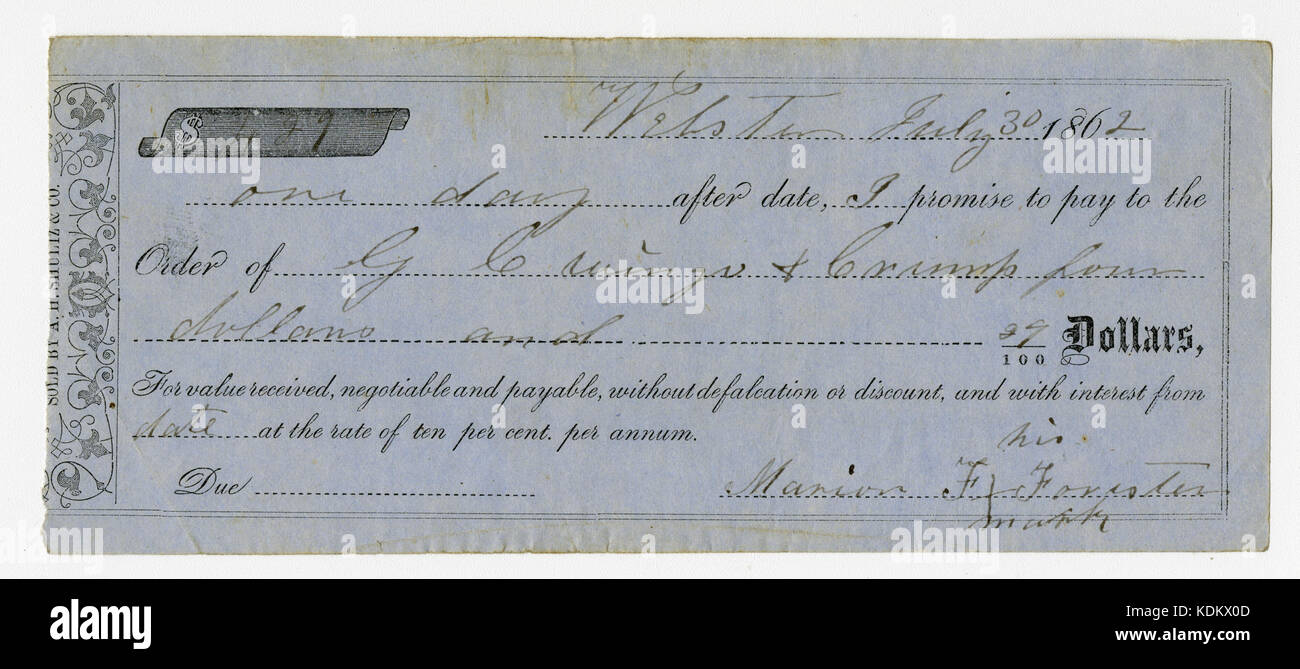 Ancient promissory note hi-res stock photography and images - Alamy