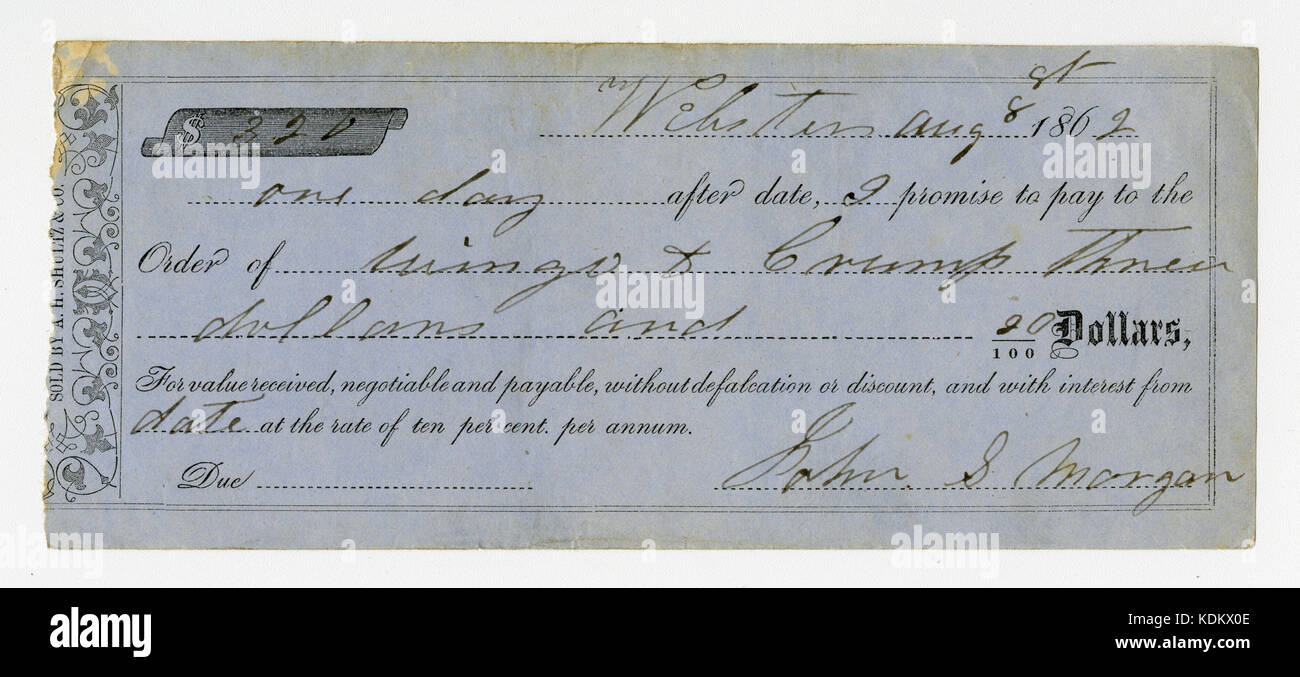 Ancient promissory note hi-res stock photography and images - Alamy
