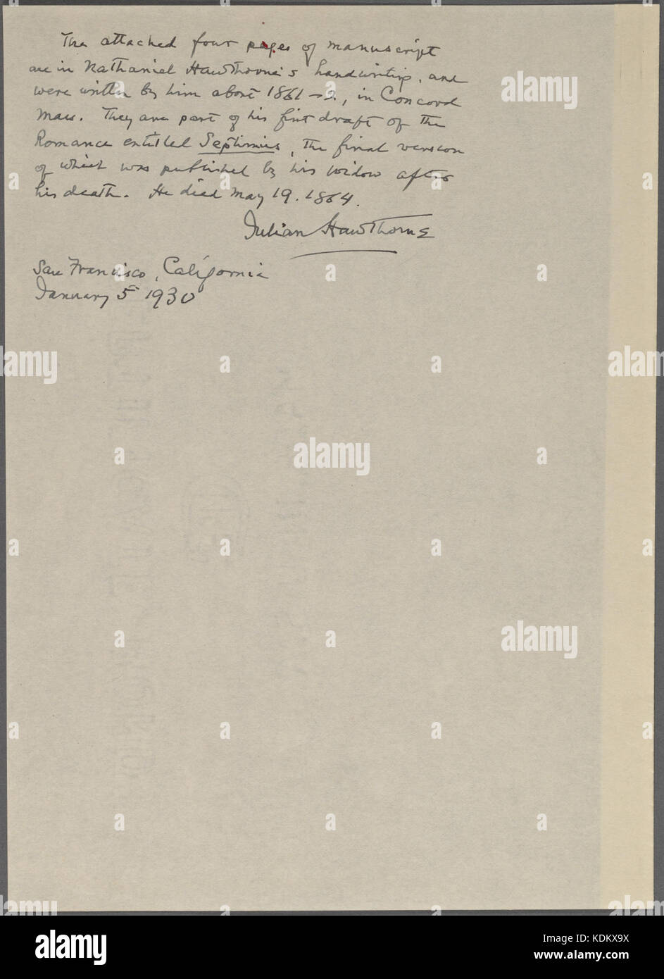 Holograph manuscript written hi-res stock photography and images - Alamy