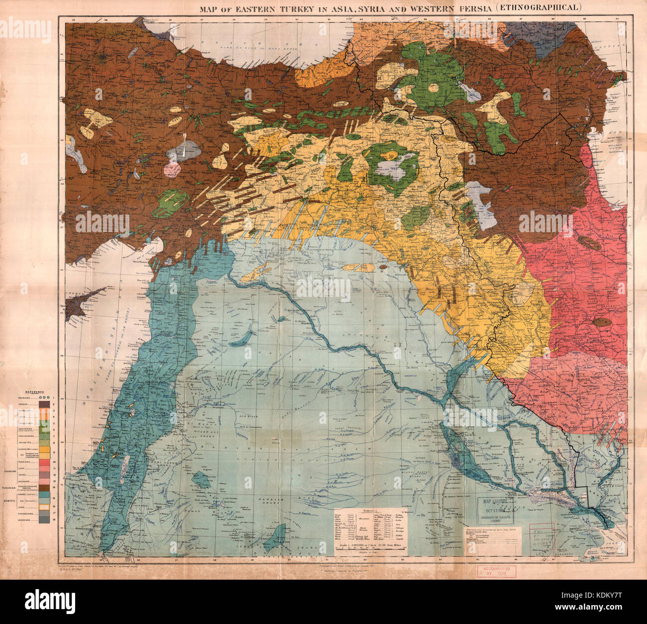Map of eastern Turkey in Asia, Syria and western Persia ethnographical ...