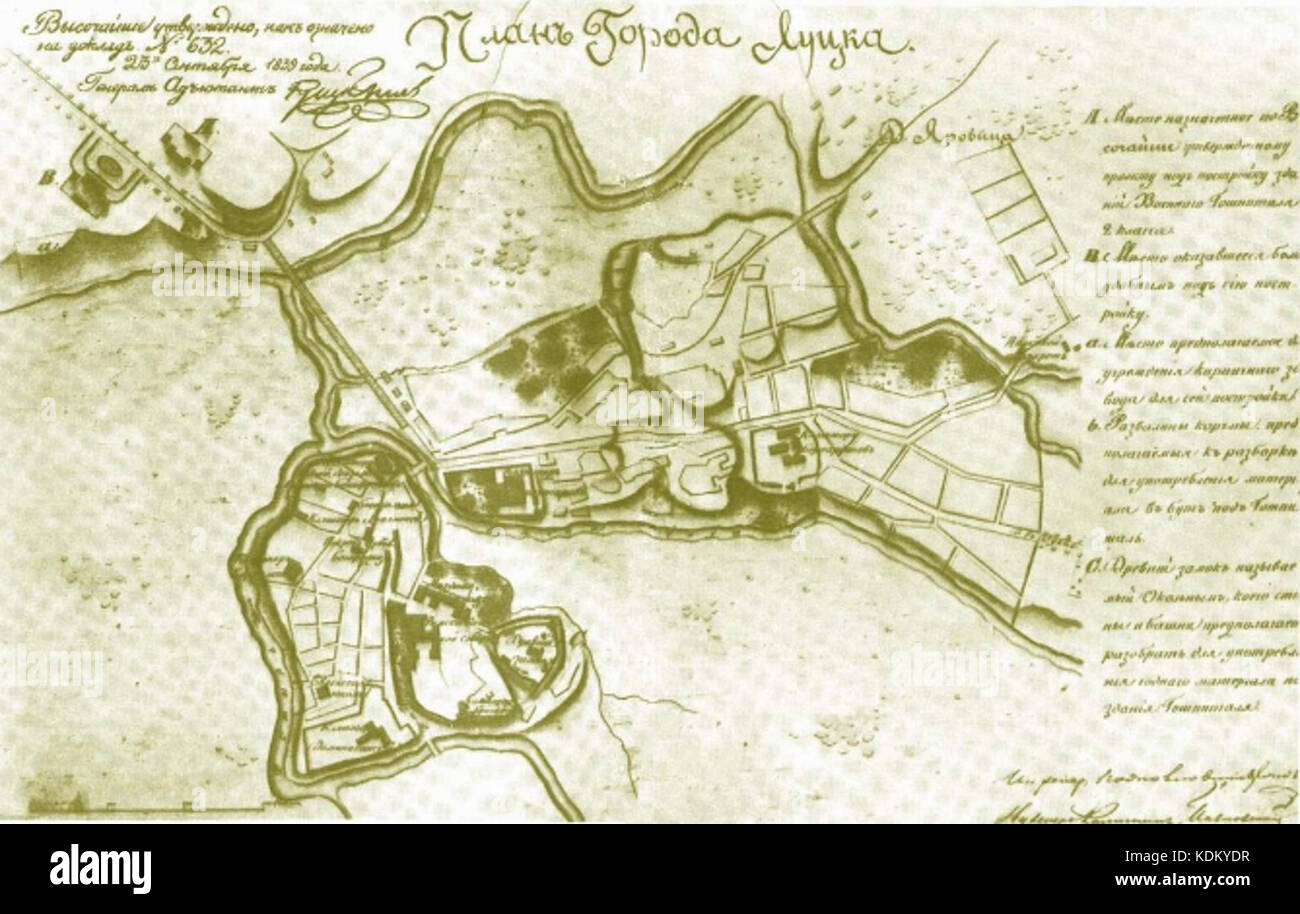 Map of Lutsk 1839 Stock Photo - Alamy