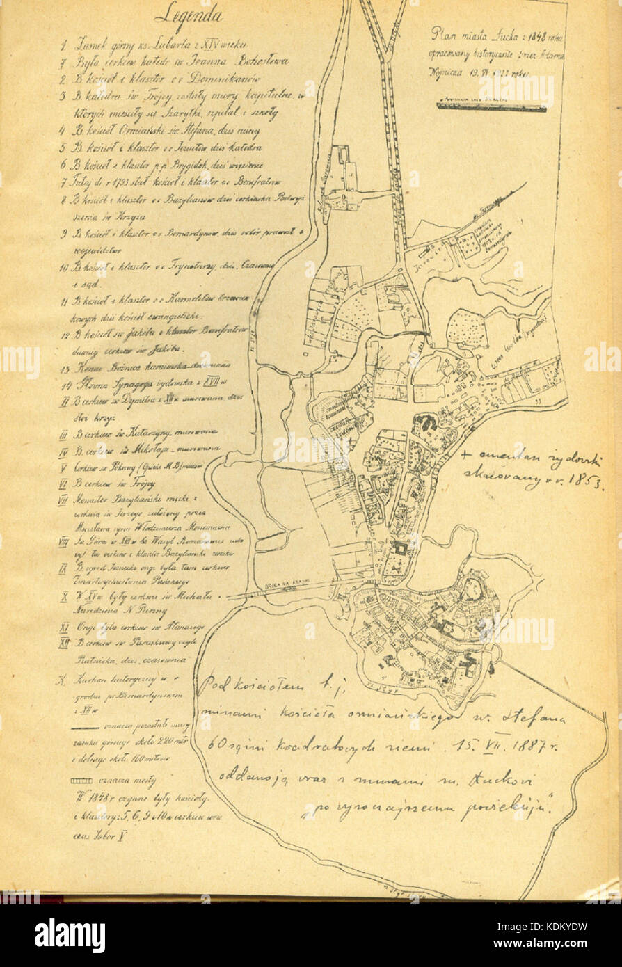 Map of Lutsk 1848 Stock Photo - Alamy