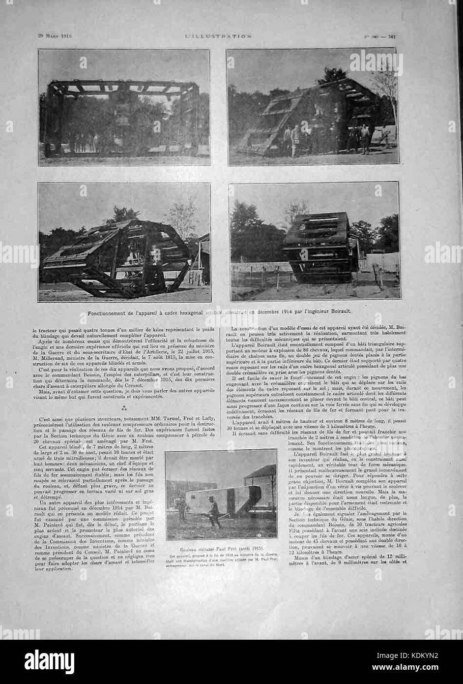 Illustration 1919 Machine Boirault Stock Photo - Alamy
