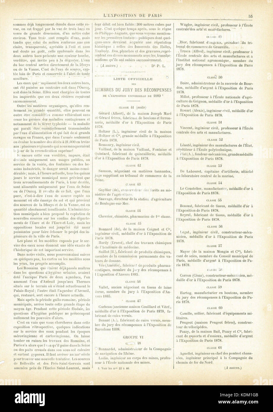 Page 55 from the 1889 Exposition Universelle in Paris, displaying an ...