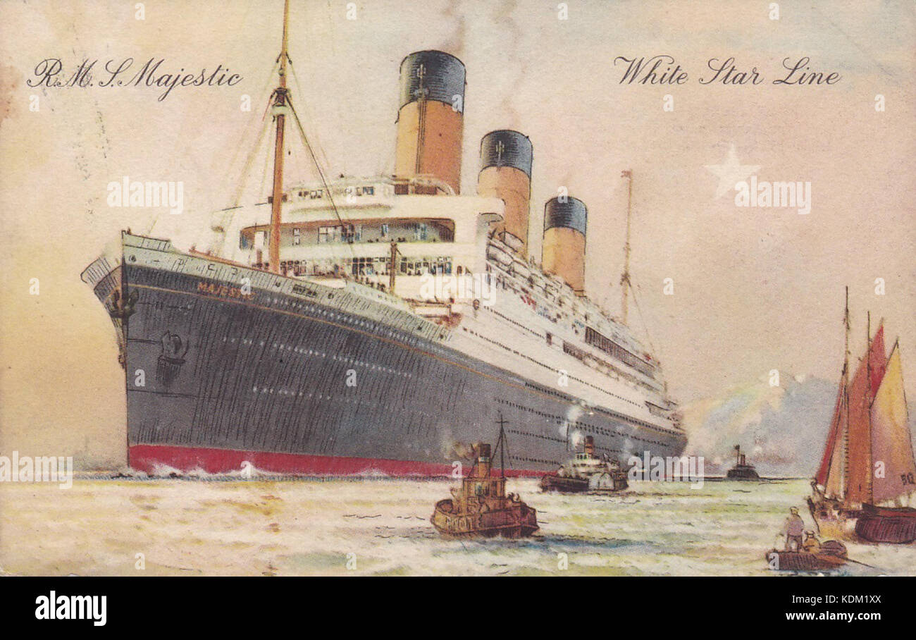 RMS Majestic postcard Stock Photo - Alamy
