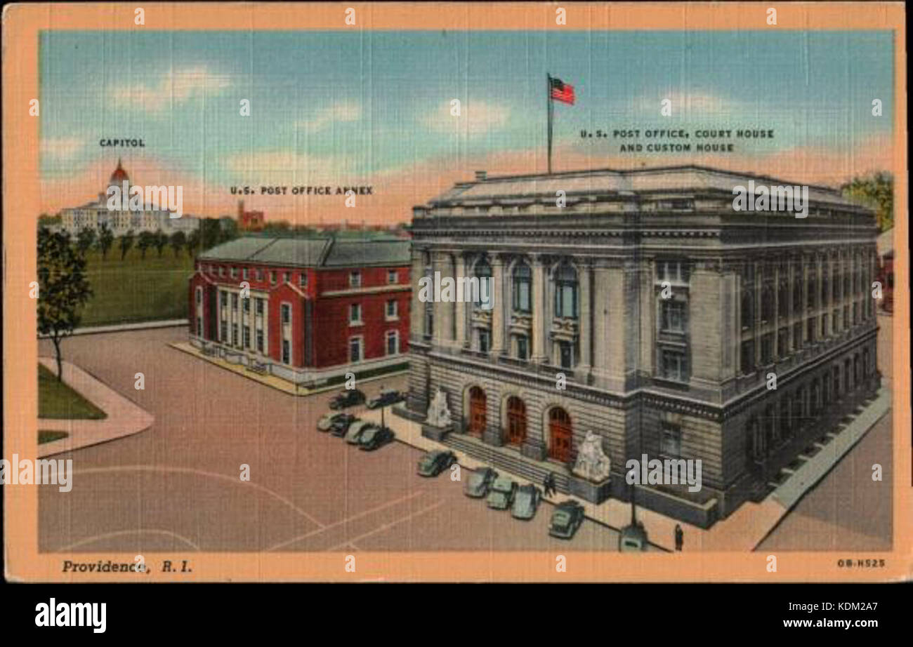 Providence postcard capitol Post Office courthouse ca 1910 Stock Photo ...