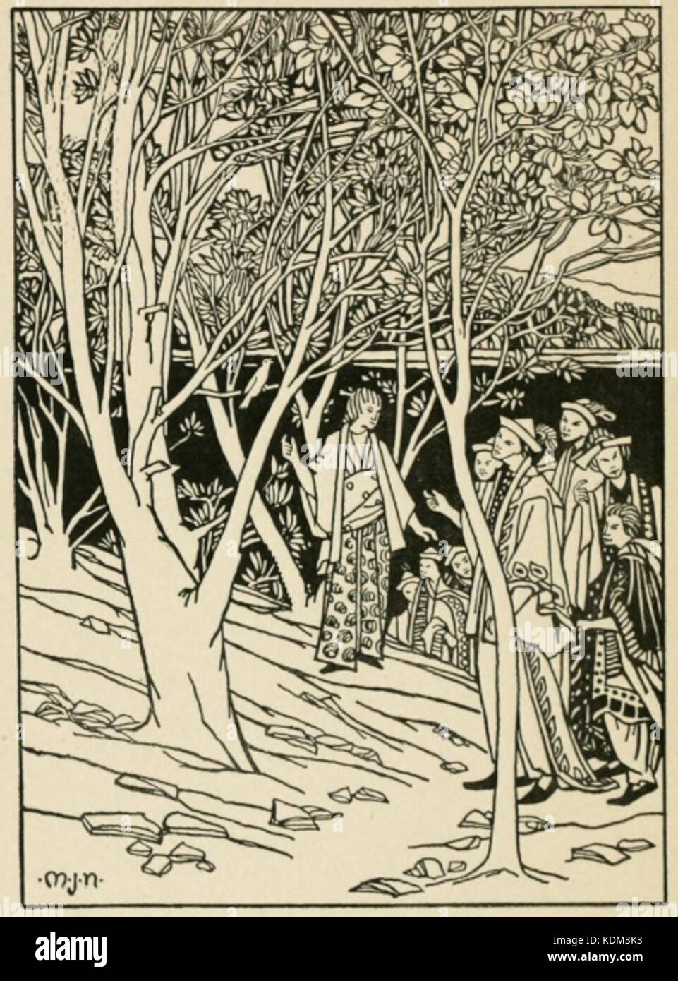 Illustration by Mary J. Newill, The Nightingale, p. 6 Stock Photo - Alamy