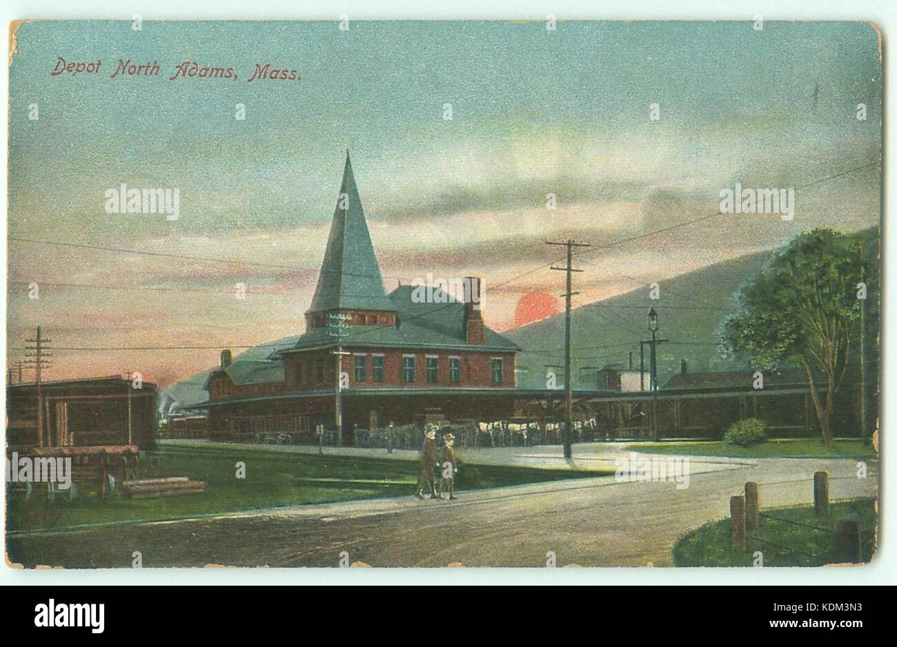 North Adams station postcard Stock Photo - Alamy