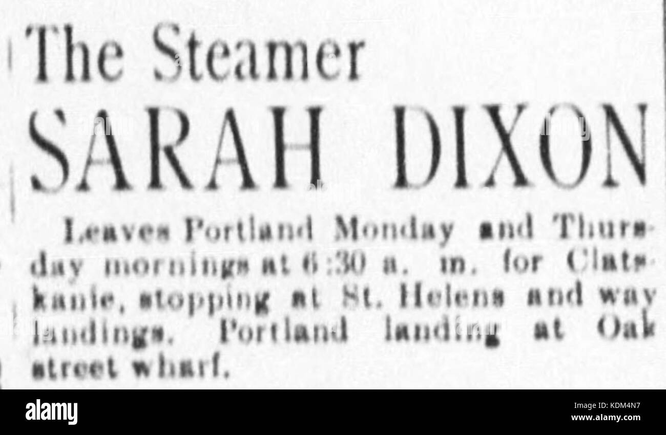 Sarah Dixon ad 03 July 1903 Stock Photo - Alamy