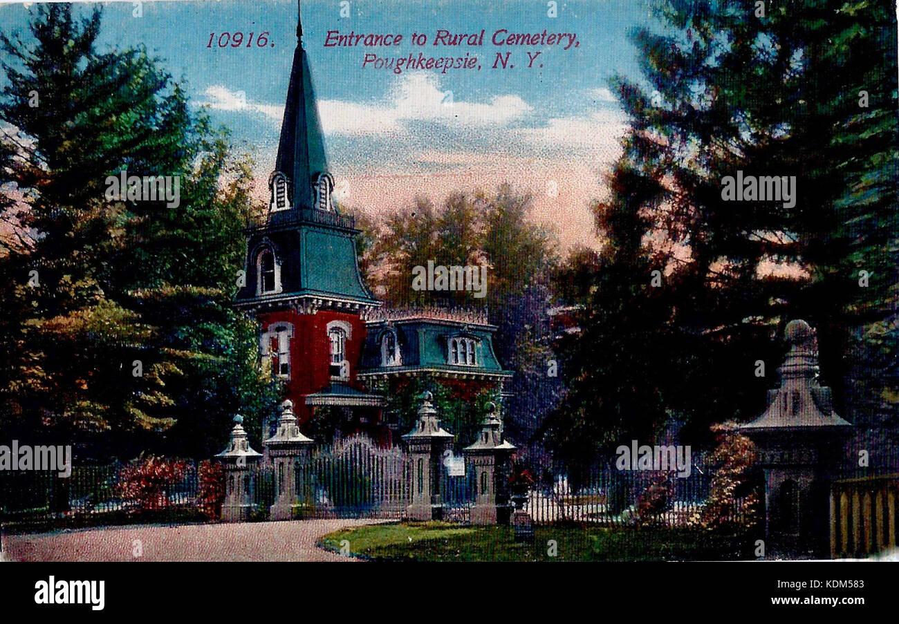 Poughkeepsie Rural Cemetery Image From Postcard Stock Photo - Alamy