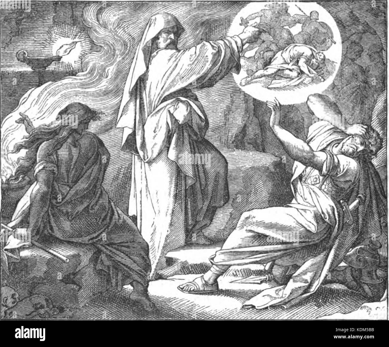 Saul and the witch of Endor Stock Photo - Alamy
