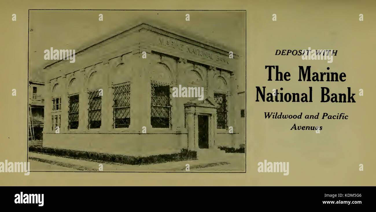 Marine National Bank King's Guide to Wildwood 1915 Stock Photo - Alamy