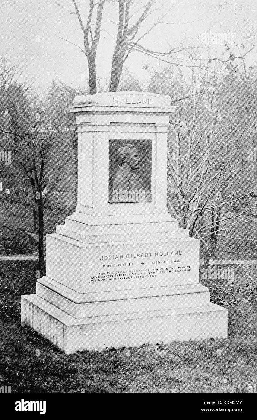 Josiah Gilbert Holland's Grave Stock Photo - Alamy