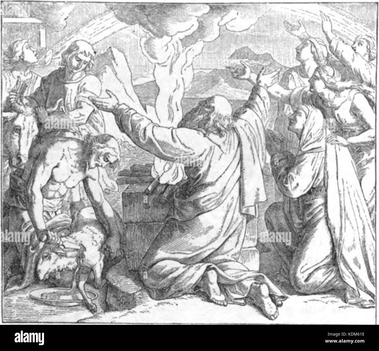 Noah offers up a sacrifice Stock Photo - Alamy