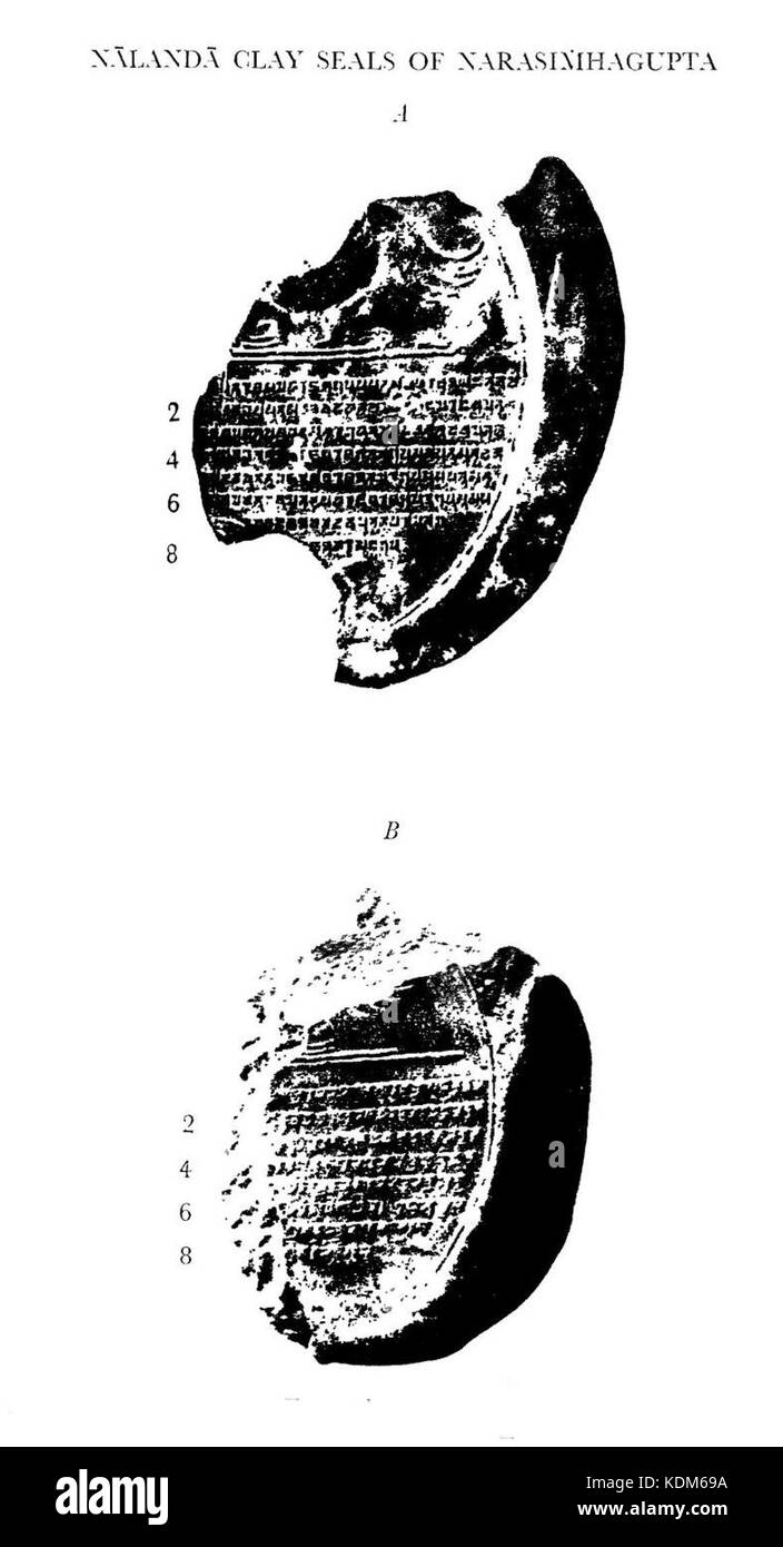 Nalanda clay seals of Narasimhagupta Stock Photo - Alamy