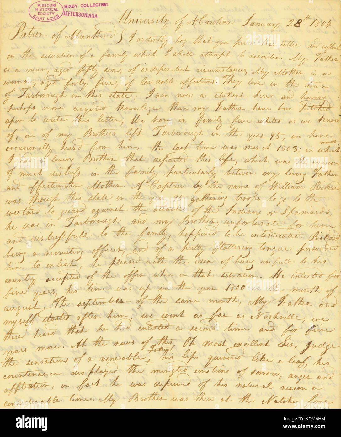 Letter signed Lemuel Sessums, University of North Carolina, to Thomas ...