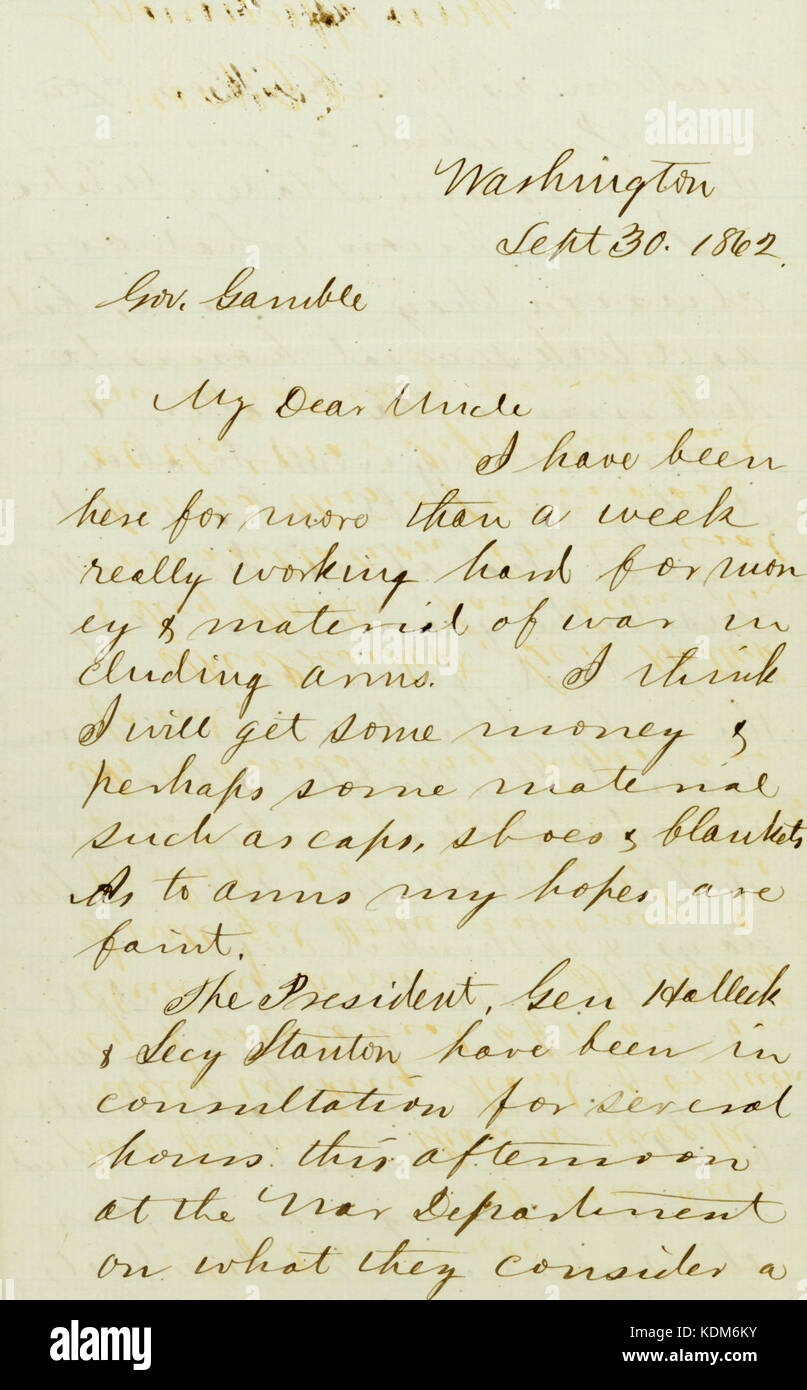 This letter, signed by C. Gibson, is addressed to Governor Hamilton R ...